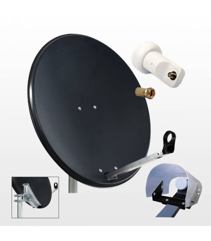 Kit HD-LINE PRO Parabole 80cm acier + LNB Single anthracite ...